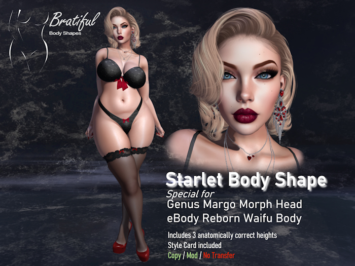 Second Life Marketplace - Bratiful Margo Starlet Shape - Genus Morph / Reborn